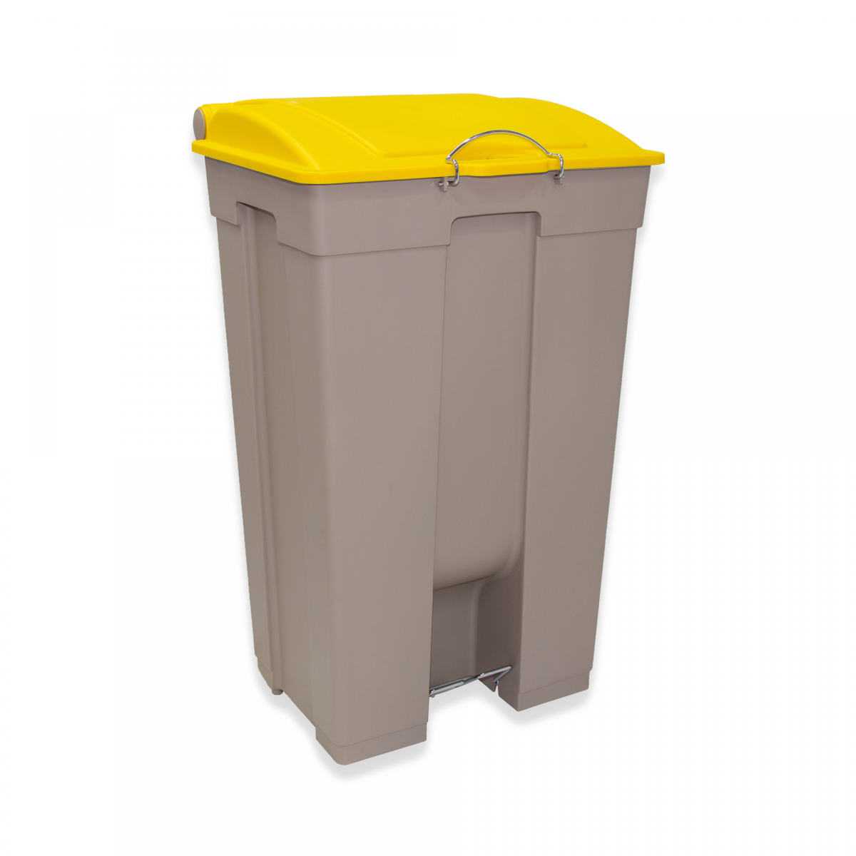 Contentor Eco Latte com Pedal e Rodas Tampa Amarelo 85l 49X48X82cm - 52 ...